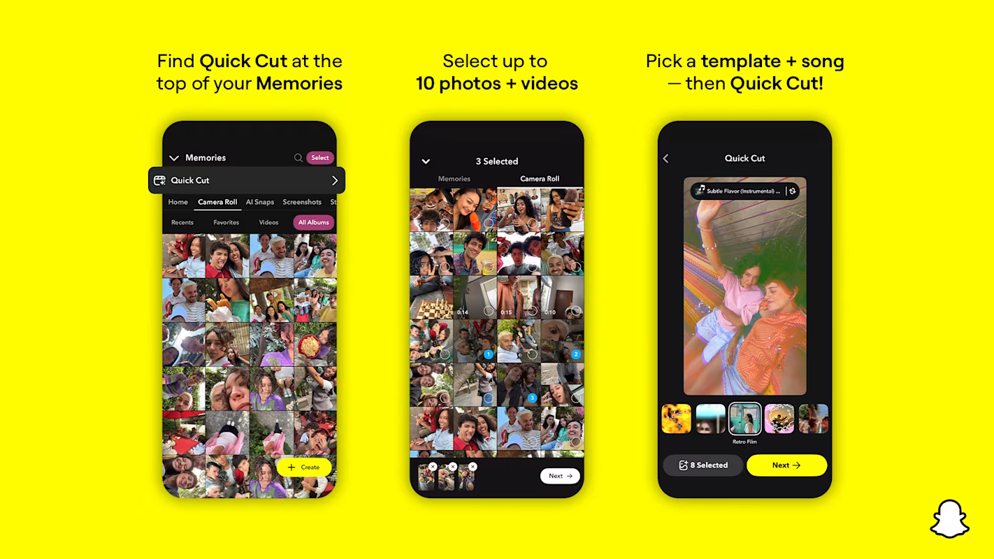 Snapchat Launches “Quick Cut” for Fast, Beat-Synced Video Editing